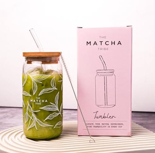 Amazon.com | The Matcha Tribe Borosilicate Glass Tumbler with Bamboo ...