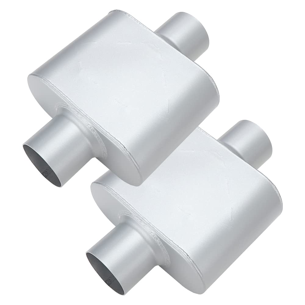 A-KARCK Single Chamber Muffler 3" Center Inlet 3" Center Outlet, 13 ...