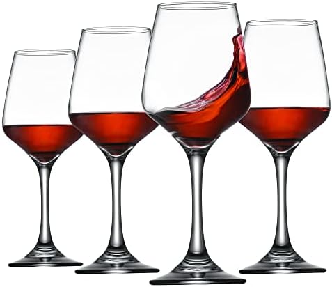 Amazon.com | Red Wine Glasses Set of 4-12 OZ Colored Glass Goblet ...