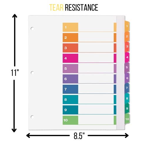 Snapklik.com : 1InTheOffice Table Of Contents Binder Dividers 10 Tabs ...