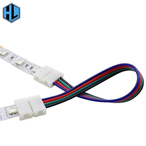 Gimax 100pcs Double LED Strip Connector 4pin 10mm with Wire Free ...