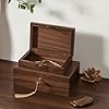 Amazon.com: VinneGenzz Walnut Storage Boxes with Locking Lid Set of 2 ...