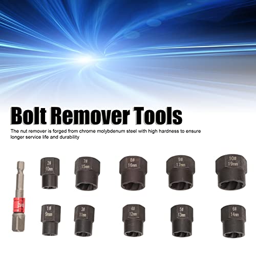 11Pcs Impact Bolt Nut Remover Set Hex Nut Extractor Rusty Damaged Screw ...