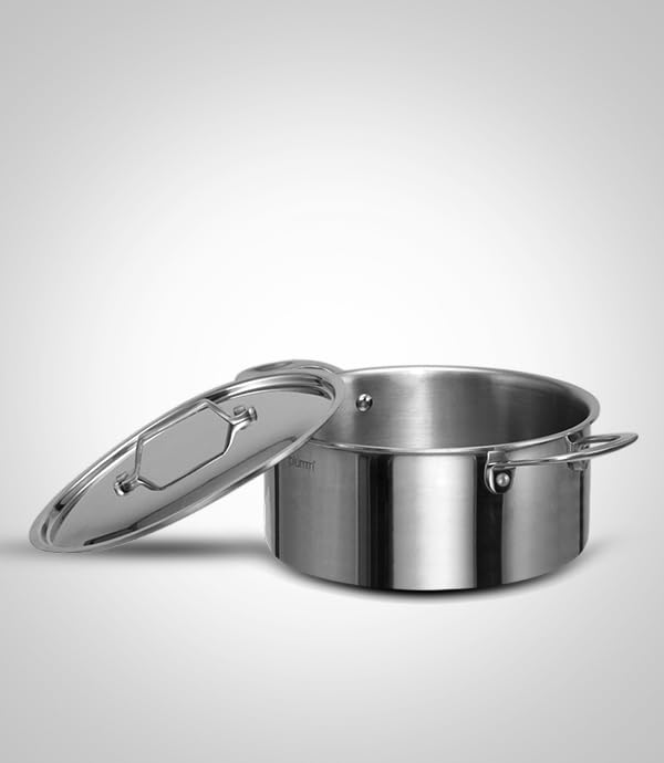Buy PLUMM Stainless Steel 3-Ply Cook Serve Pot (4.8 L) Online at Low ...