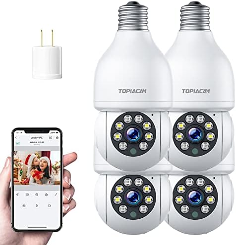 4 Pcs 2.4G WiFi Light Socket Security Camera Wireless Light Bu lb ...