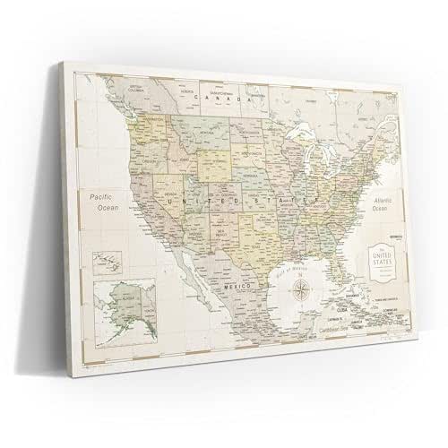 Amazon.com: Conquest Maps Push Pin USA Map Board - with Push Pins to ...