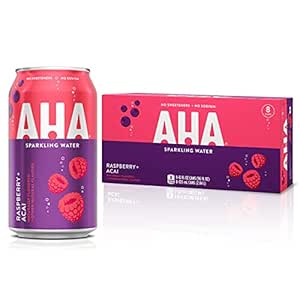 Amazon.com: AHA Raspberry + Acai Sparkling Water, 12 Fl Oz Cans, 8 Pack