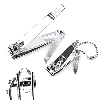 Amazon.com : Fingernail Clippers Large and Small Set of 2, Nail Clipper ...