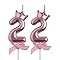 Amazon.com: AOOLADA 22nd Birthday Candles, Rose Gold 22 Year Old Number ...