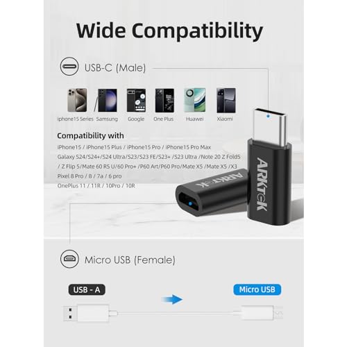 Snapklik.com : ARKTEK 6 Pack USB-C Adapter, Type C