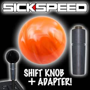 Amazon.com: Sickspeed Orange Pearl Shift Knob & Adapter for Auto/Automatic Gear Shifter Lever ...