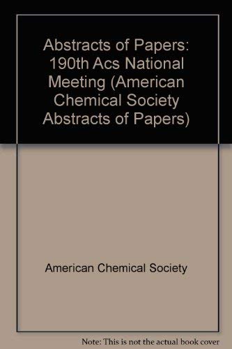 Buy Abstracts of Papers: 190th Acs National Meeting (American Chemical ...