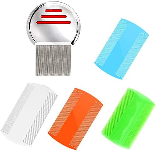 5 PCS Hair Nit Combs Double Sided Plastic Fine Tooth Head Lice Combs ...
