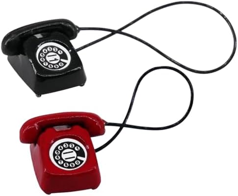 Amazon.com: MAGICLULU 2Pcs Mini Retro Telephone Model for Dollhouse ...