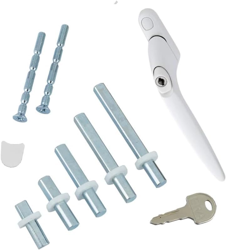 Fixrello 1 x PVC Window Handles for uPVC Windows White w/White Button ...