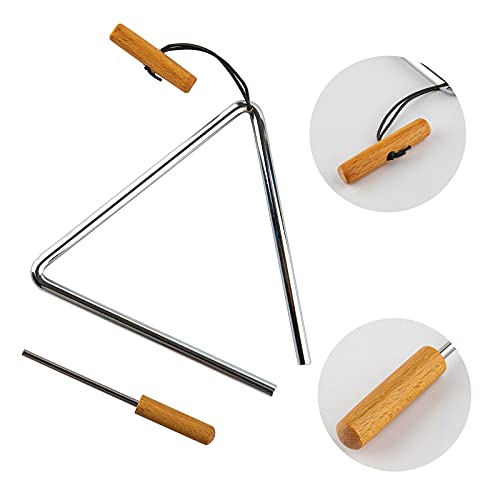 Musfunny Triangle Hand Percussion with Striker, Rhythm Steel Triangles ...