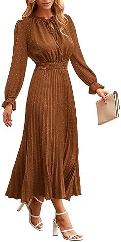 PRETTYGARDEN Women's 2025 Spring Fall Wedding Guest Dress Long Sleeve ...