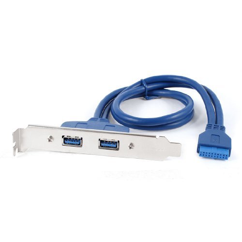 USB 3. 0 20 Pin Female to Double A Female Ports Adapter Cable 50cm Blue ...