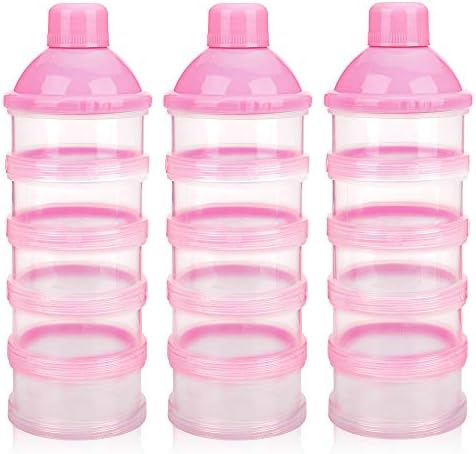 Amazon.com : Accmor 2pcs Formula Dispenser On The Go, 5 Layers Stackable Formula Container for ...