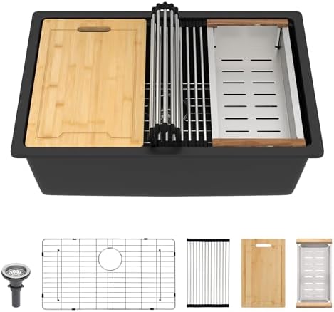 Lordear Undermount Kitchen Sink Composite Granite Sink Quartz Sinks ...