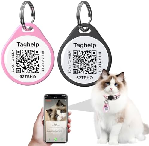 Amazon.com: (2 Pack) QR Code Pet ID Dog cat Tags for Collar ...