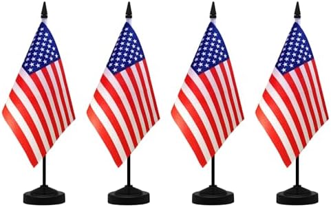 Amazon.com: USA Flag American Table Desk Small Mini Flags Decorations ...