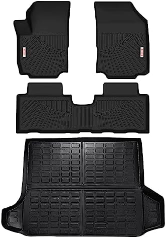 Amazon.com: RILLEC Floor Mats Accessoires 2 Row Liners Set & Cargo Liners Custom Fit for 2018 ...