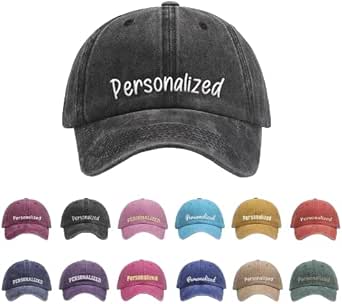 Customizable Named Baseball Cap, Vintage Washed Unstructured Baseball ...