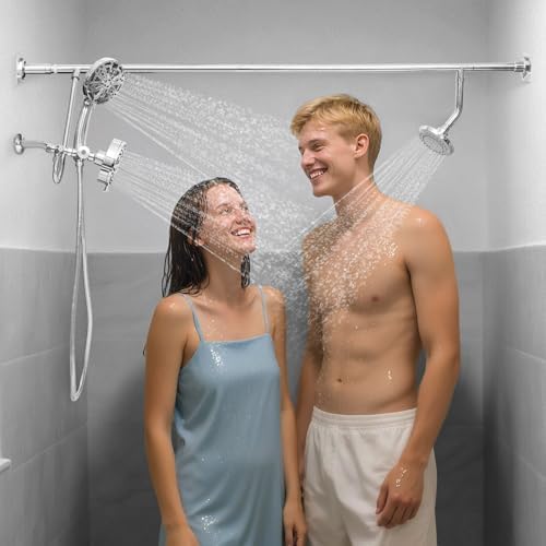 Dual Shower Head for Two People, High Pressure Shower Head with ...