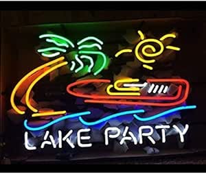 Amazon.com: Prouten Neon Signs 20"x16" Lake Party at The Lake Neon Sign ...