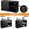 Amazon.com: DORTALA Buffet Sideboard Cabinet, Wood Kitchen Storage ...