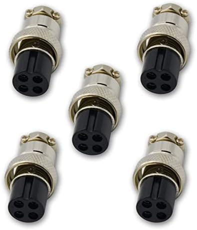 Amazon.com: 5Sets GX16 4 Pin Aviation Connector Panel Mount Circular Metal Adapter Male Female ...
