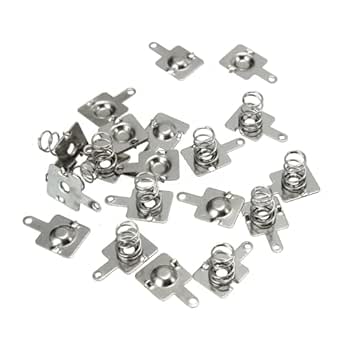 Amazon.com: SellGood Metal Springs 10 Pairs Silver Battery Spring ...
