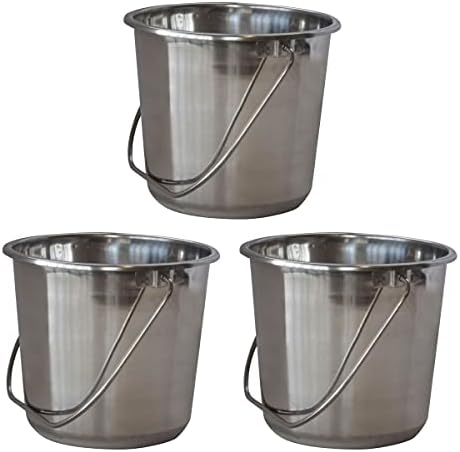 Amazon.com: SSB237SET Medium Stainless Steel Bucket Set – 3Piece ...
