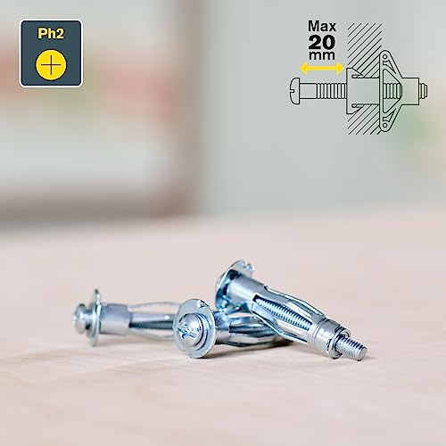 Rapid Hollow Wall Anchors, Pack of 10 Heavy Duty Metal Plasterboard ...