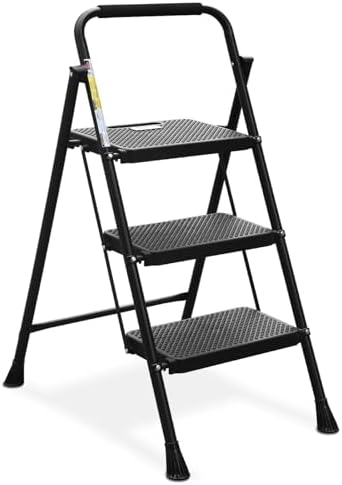 Amazon.com: HBTower Step Ladder, Folding Step Stool with Wide Anti-Slip ...