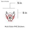 Stickers of Motorbike Bikers PVC Multicolor Glossy Stickers in 5x5in ...