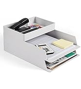 Amazon.com: 2 Tier Stackable Letter Tray, Transparent Desk Paper File ...