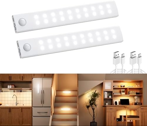 DALMALIN Under Cabinet Kitchen Lights,3 Pack 40 LED Motion Sensor ...