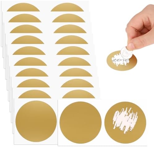 Amazon.com: HFKPJRT 100 Pieces Scratch Off Stickers 2 Inch, Round Gold ...