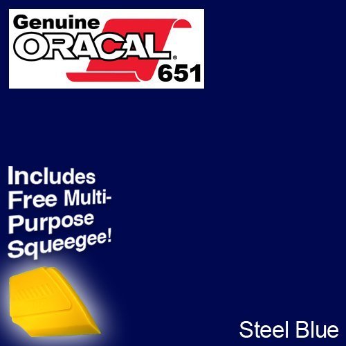 ORACAL 651 12 Inch x 10ft Roll of Glossy Steel Blue Repositionable ...