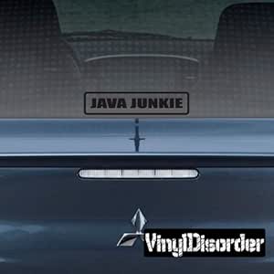 Amazon.com - Java junkie Bumper Sticker Wall Decal - Vinyl Decal - Car ...