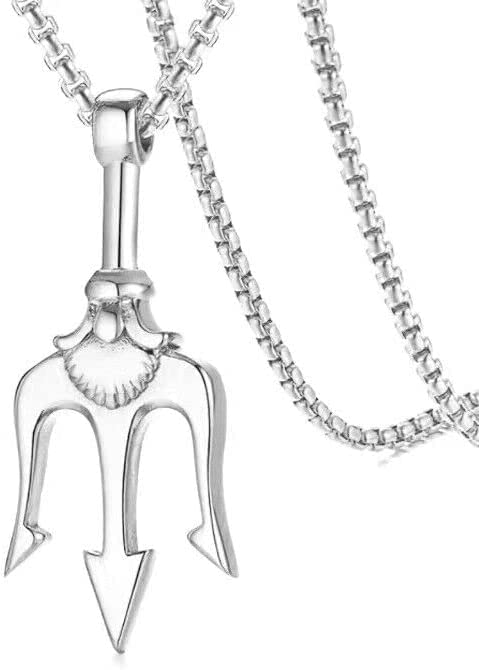 MEENAZ Pendant for Men Trident Black gold Silver chain for men Mens ...