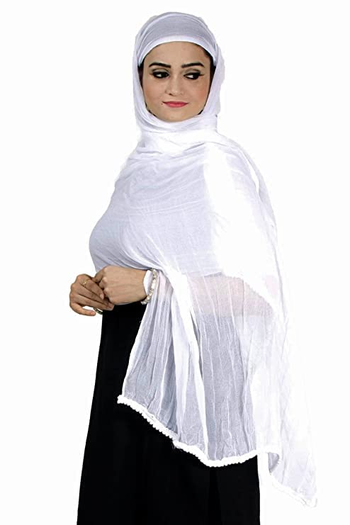 Buy White Cotton Dupatta For Women's (AVTEXTILE) at Amazon.in