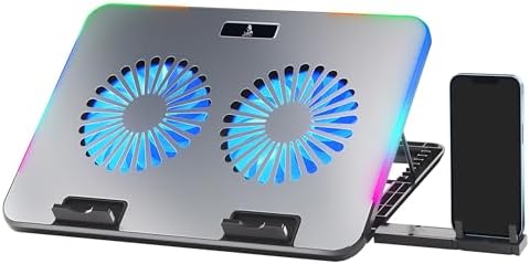 TAG Gamerz Silverbolt Laptop Cooling Pad – Aluminium Metal Build, Dual ...