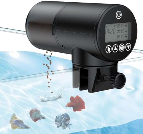 Amazon.com : GAMWATER 60ml Automatic Fish Feeder, USB Rechargeable Auto ...