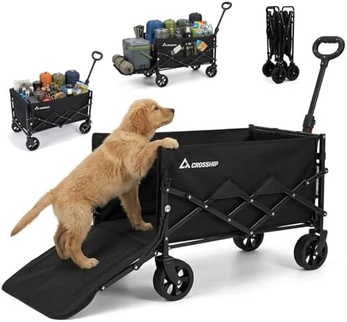 Amazon.com: CROSSHIP Folding Pet Wagon for Dogs - 330 Lbs Heavy Duty ...