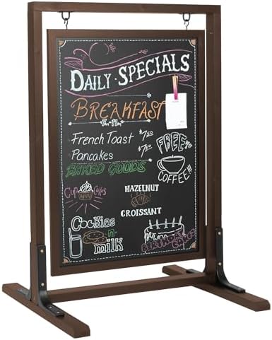 Amazon.com : Ilyapa Double Sided Swinging Chalkboard Sidewalk Sign 30 x ...