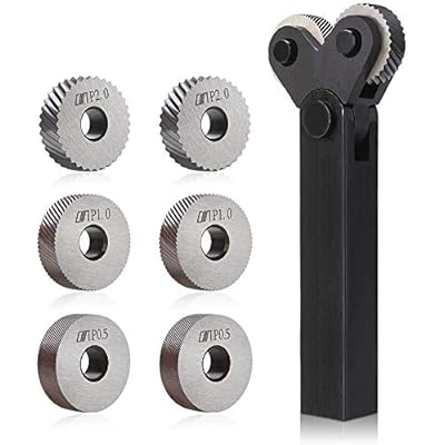 Buy 7pcs Steel Dual Wheel Knurling Tool Set with Diagonal Linear Knurl ...