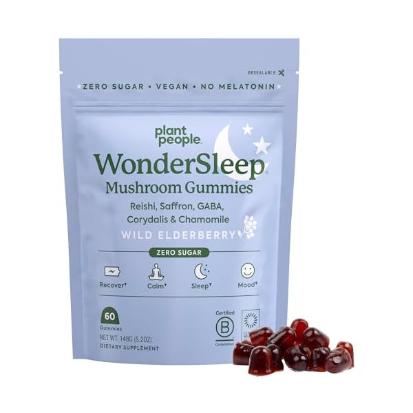 Plant People WonderSleep Mushroom Gummies Supplement for Sleep and ...